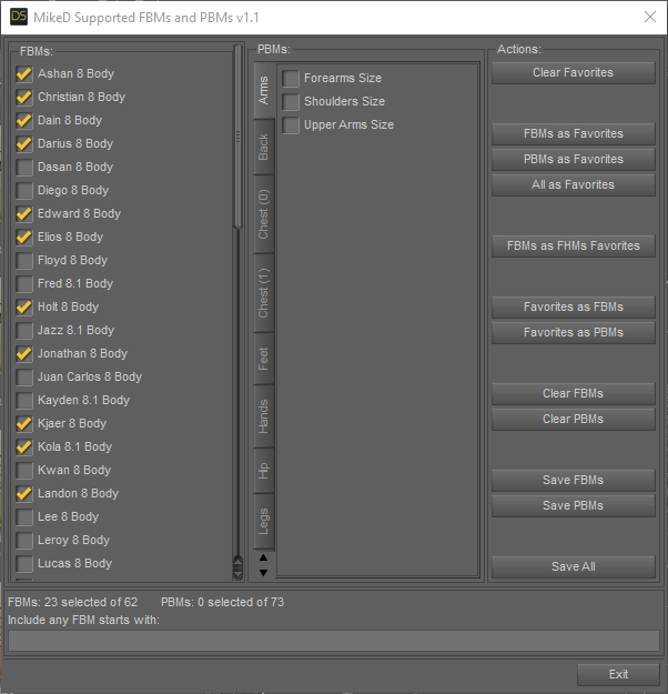 Supported FBMs and PBMs - MikeDedes Visual Arts